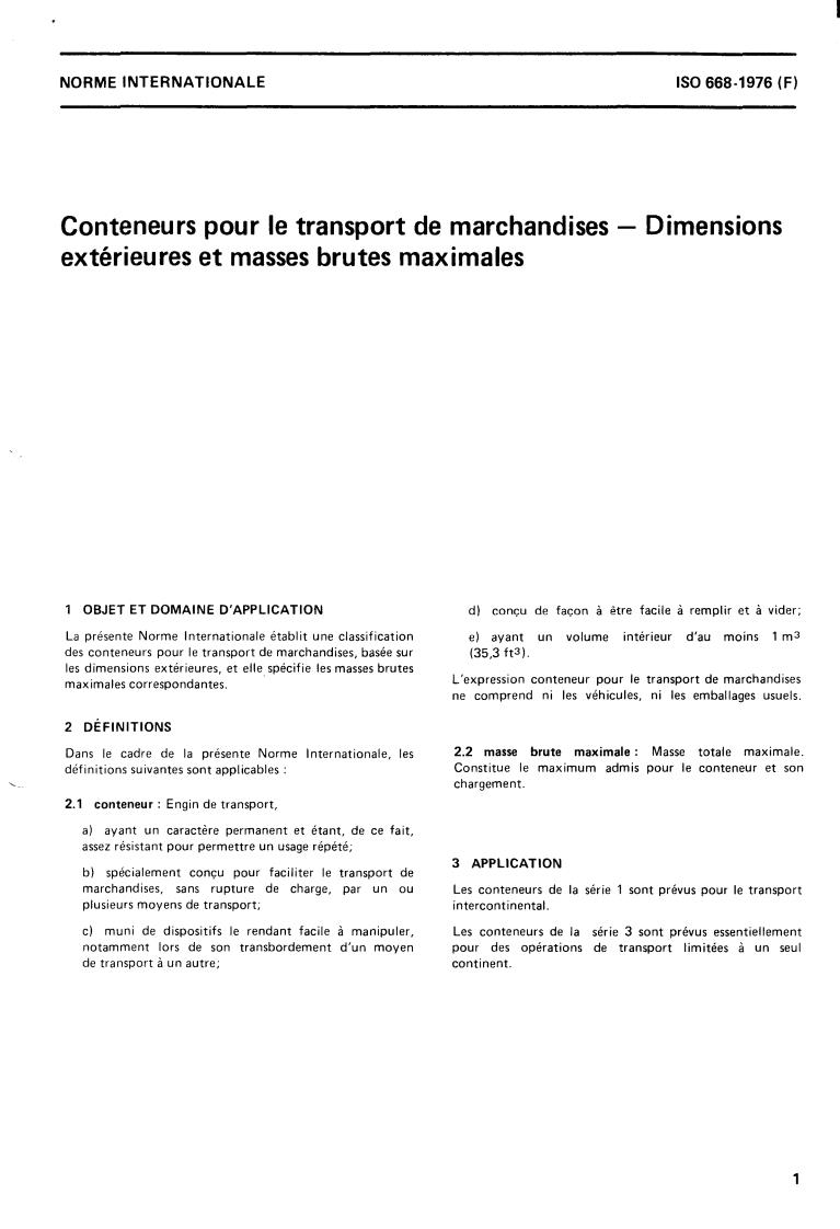 ISO 668:1976 - Title missing - Legacy paper document