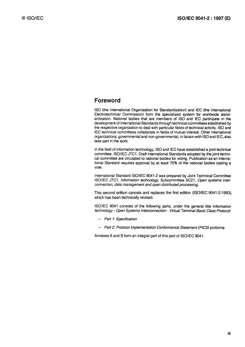ISO/IEC 9041-2:1997 - Information technology — Open Systems Interconnection — Virtual Terminal Basic