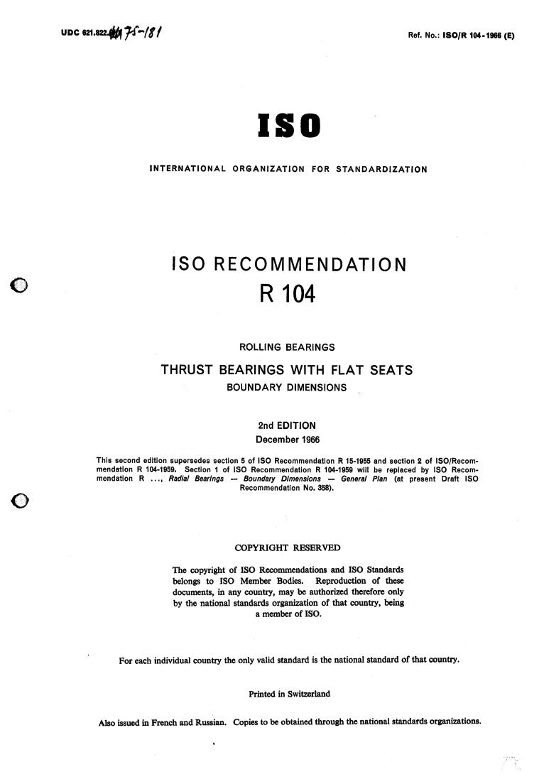 ISO/R 104:1966 - Title missing - Legacy paper document