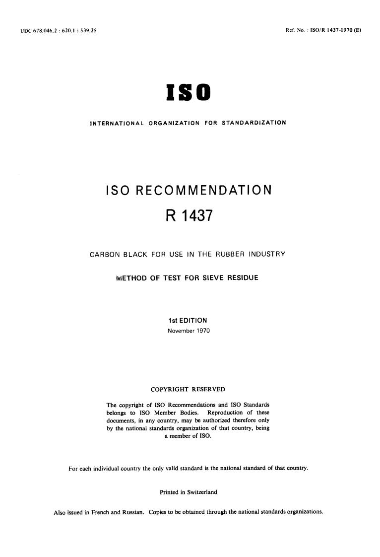 ISO/R 1437:1970 - Title missing - Legacy paper document
