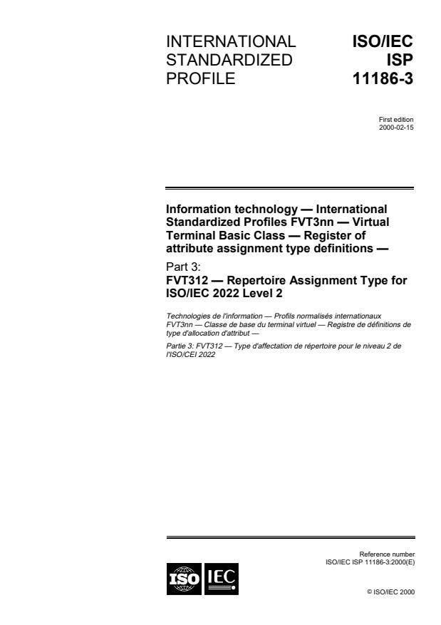 ISO/IEC ISP 11186-3:2000 - Information technology — International ...