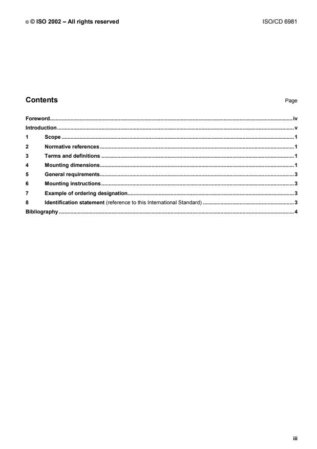 ISO/DIS 6981 - Hydraulic fluid power -- Cylinders -- Mounting dimensions of rod end plain eyes