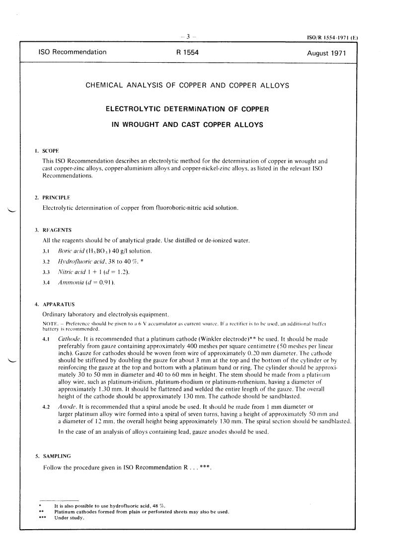 ISO/R 1554:1971 - Title missing - Legacy paper document