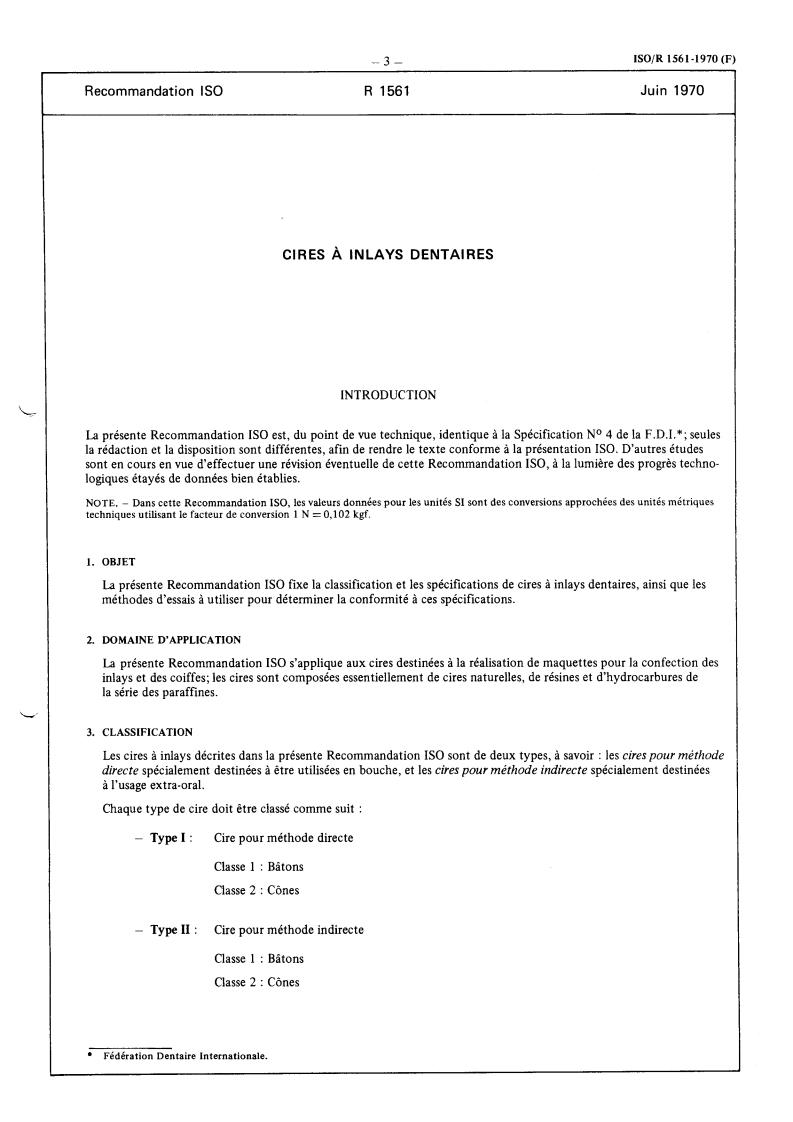 ISO/R 1561:1970 - Title missing - Legacy paper document