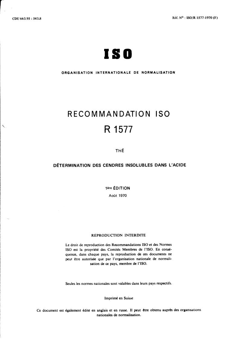 ISO/R 1577:1970 - Title missing - Legacy paper document