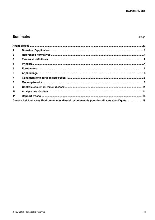 ISO/DIS 17081 - Method of measurement of hydrogen permeation and determination of hydrogen uptake