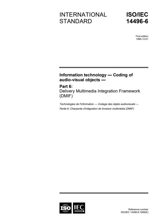 ISO/IEC 14496-6:1999 - Information technology — Coding of audio-visual objects — Part 6: Delivery