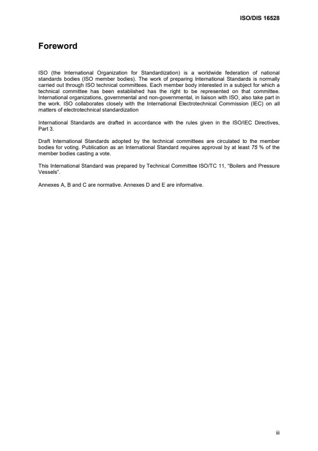 ISO/DIS 16528.2 - Boilers and pressure vessels -- International ...