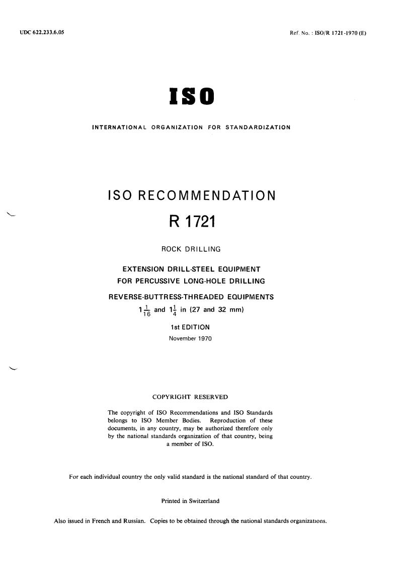 ISO/R 1721:1970 - Title missing - Legacy paper document