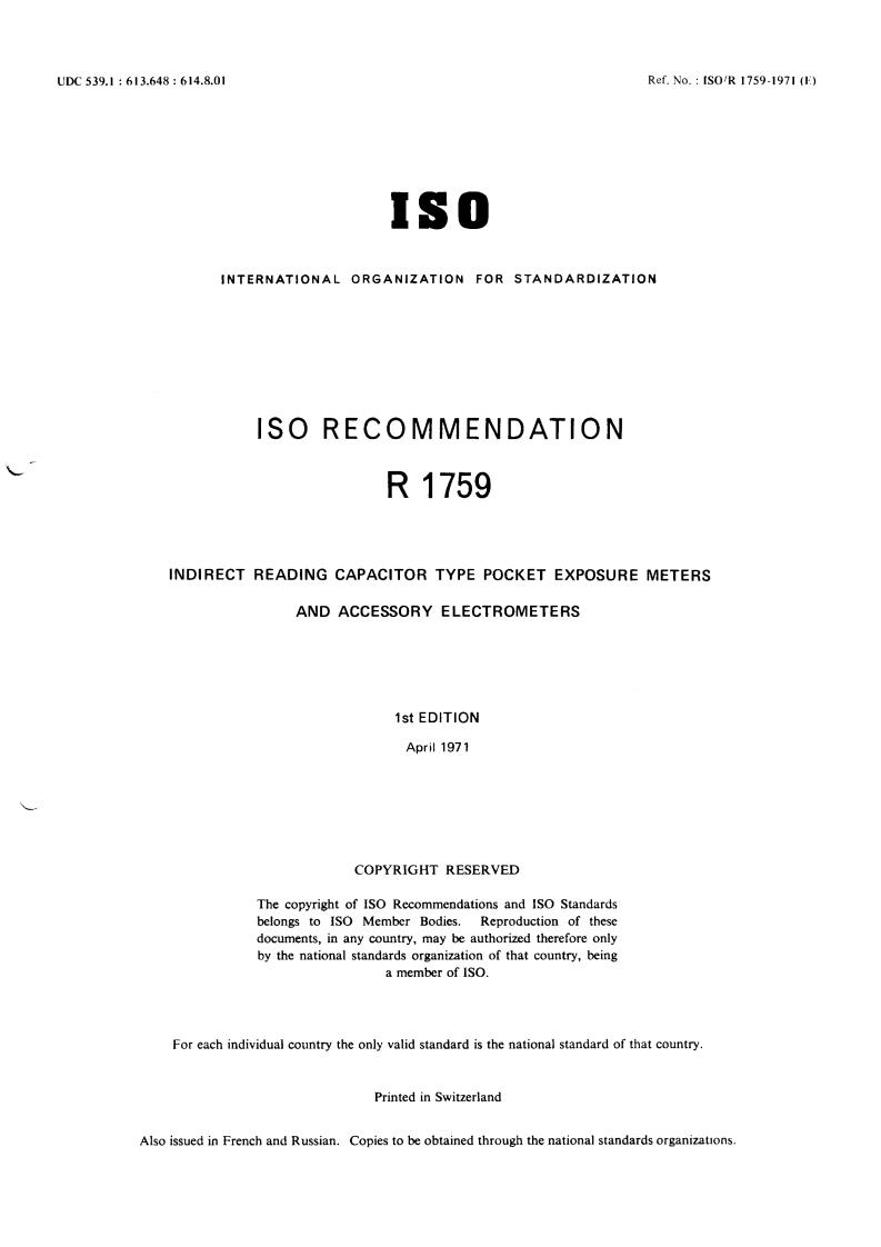 ISO/R 1759:1971 - Title missing - Legacy paper document