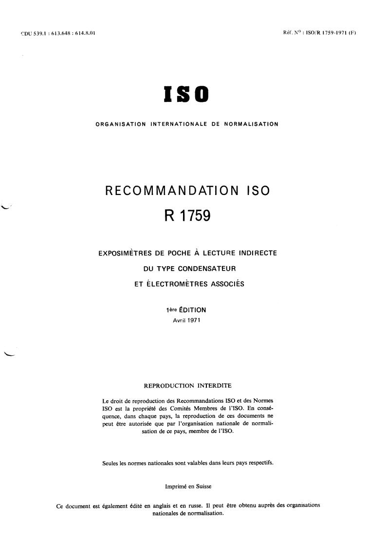 ISO/R 1759:1971 - Title missing - Legacy paper document