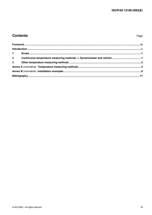 ISO/PAS 12158:2002 - Road vehicles — Braking systems — Temperature measuring methods