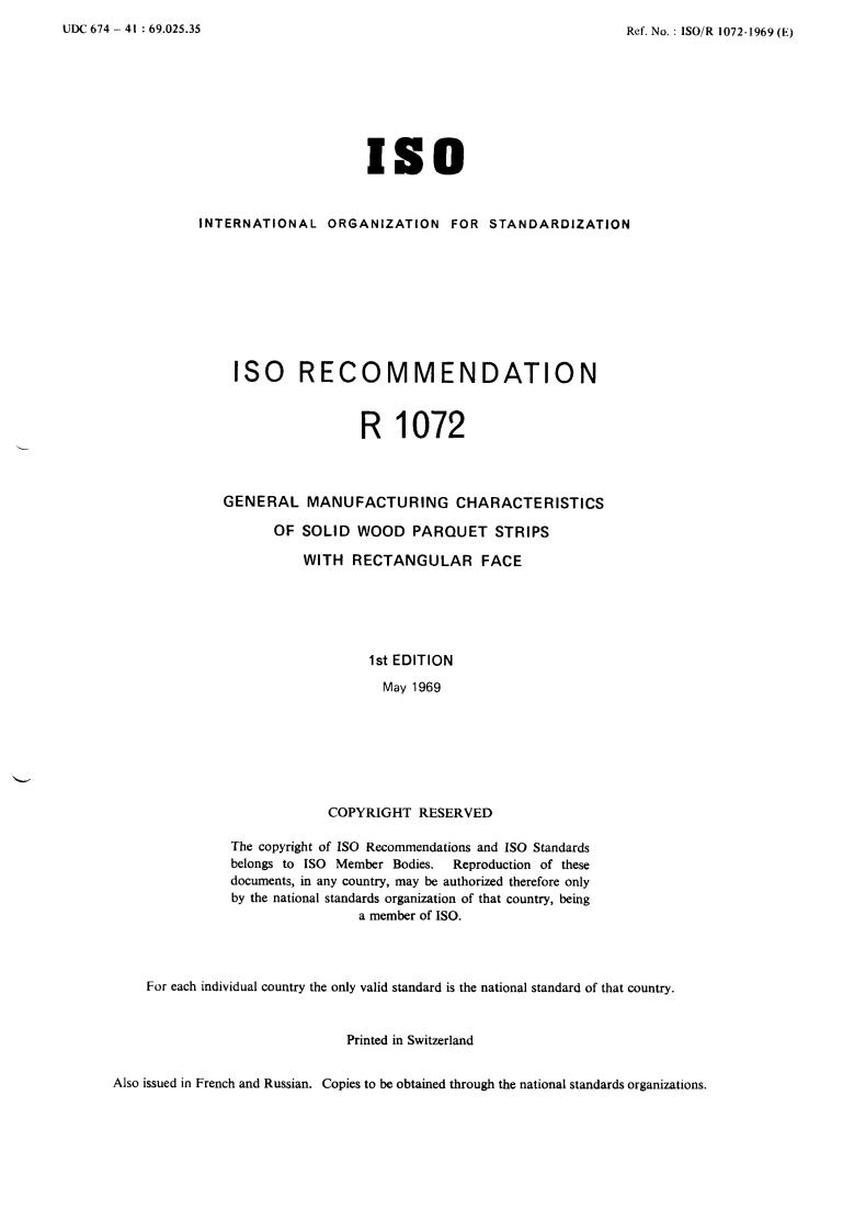 ISO/R 1072:1969 - Title missing - Legacy paper document