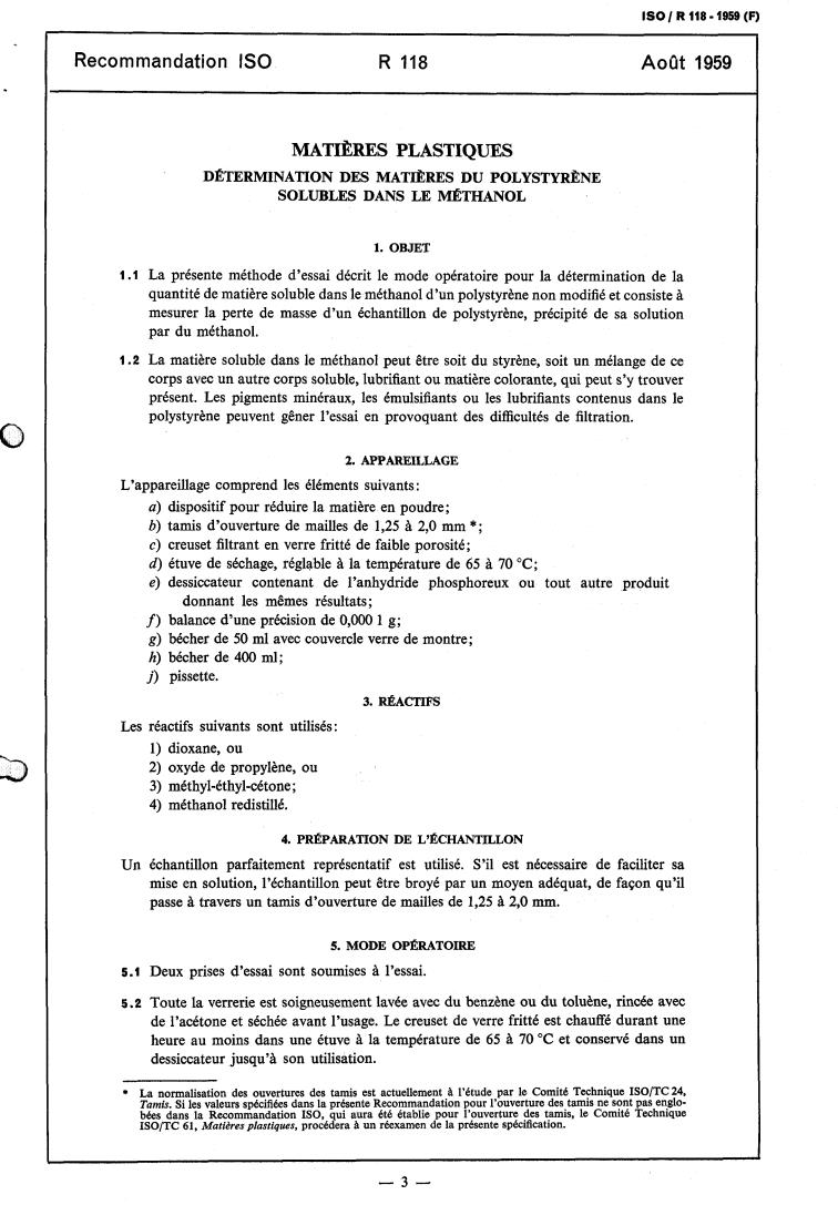 ISO/R 118:1959 - Title missing - Legacy paper document