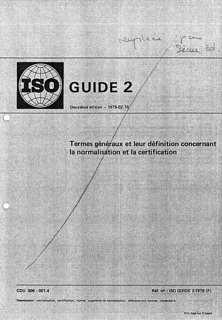 ISO Guide 2:1978 - Title missing - Legacy paper document