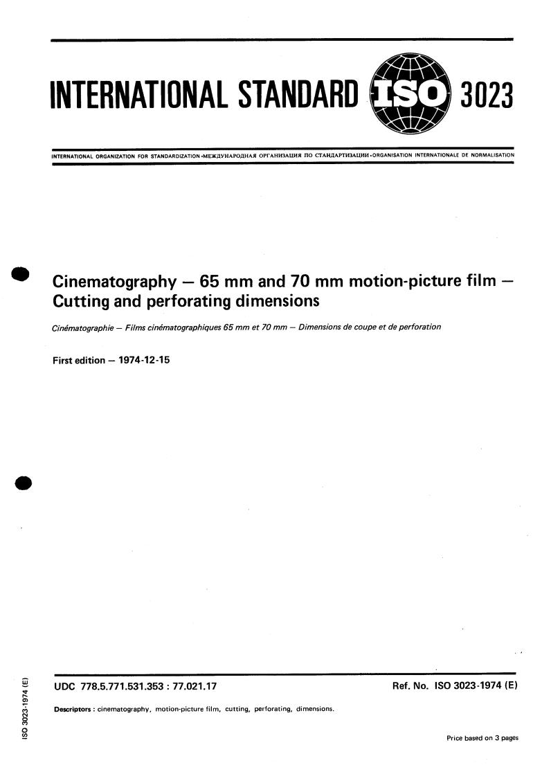 ISO 3023:1974 - Title missing - Legacy paper document