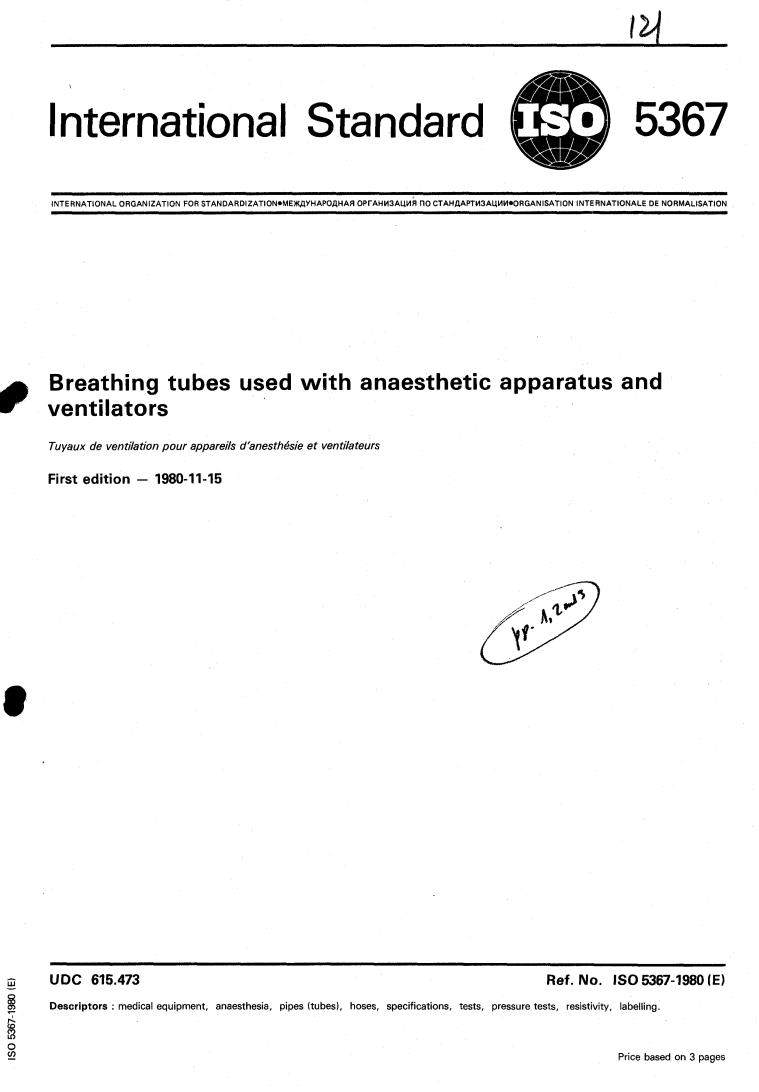 ISO 5367:1980 - Title missing - Legacy paper document