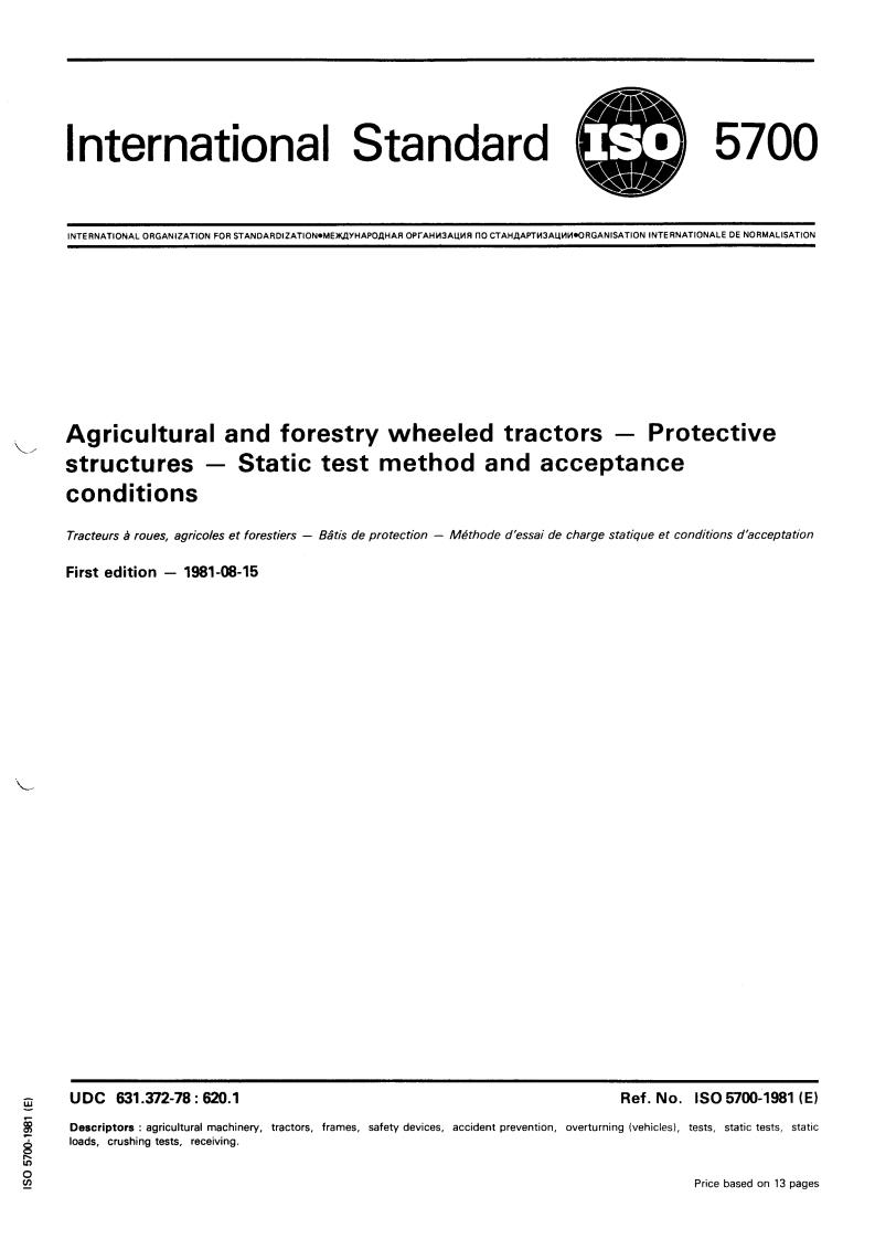 ISO 5700:1981 - Title missing - Legacy paper document