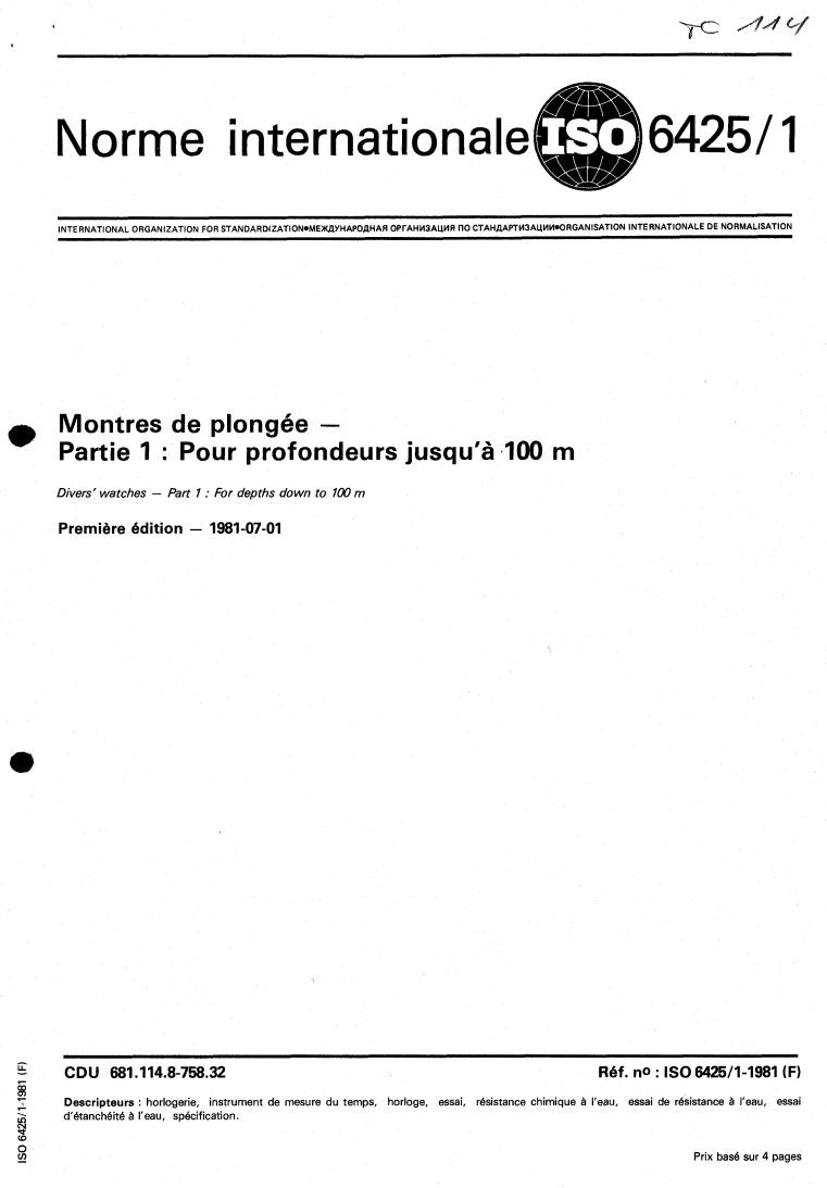 ISO 6425-1:1981 - Title missing - Legacy paper document