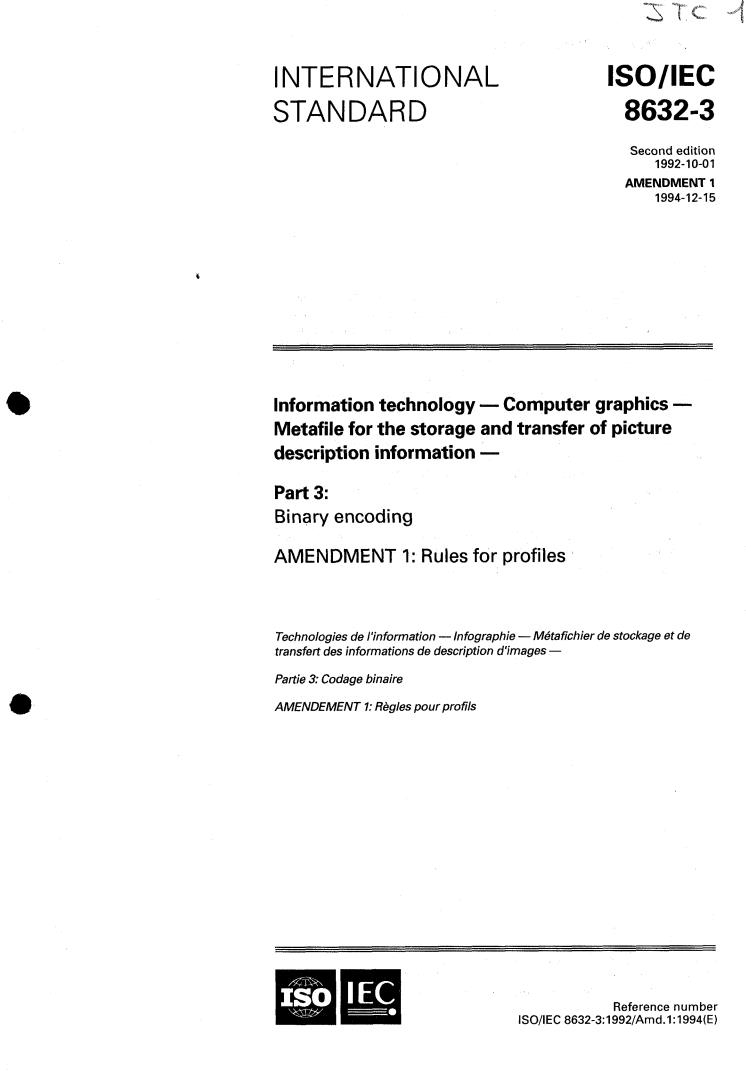 ISO/IEC 8632-3:1992/Amd 1 - Title missing - Legacy paper document
