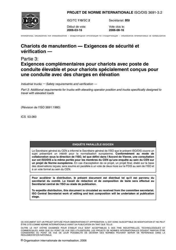 ISO/DIS 3691-3.2 - Industrial trucks -- Safety requirements and ...