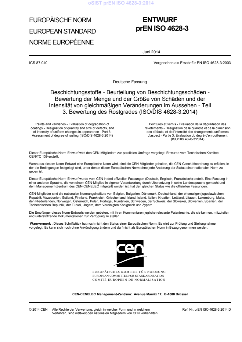 EN ISO 4628-3:2016 - Paints and varnishes - Evaluation of degradation ...