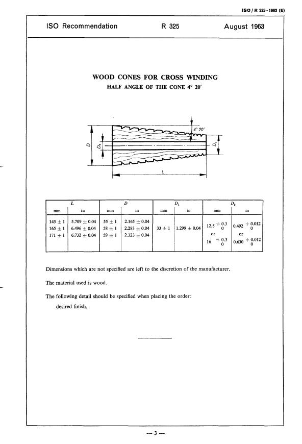ISO/R 325:1963 - Withdrawal of ISO/R 325-1963