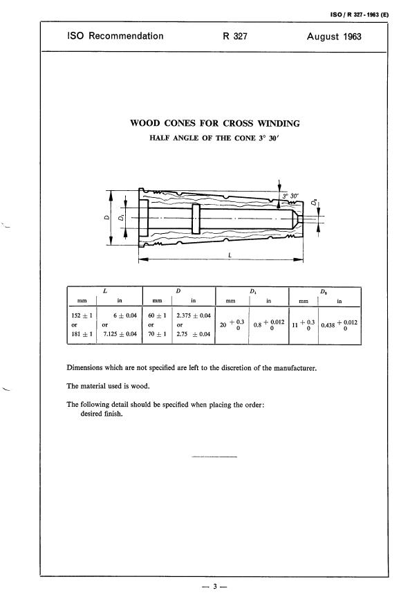 ISO/R 327:1963 - Withdrawal of ISO/R 327-1963