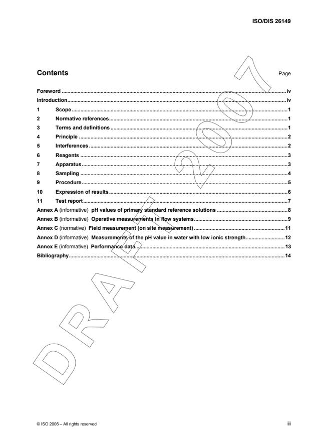 ISO/DIS 26149 - Water quality -- Determination of pH value