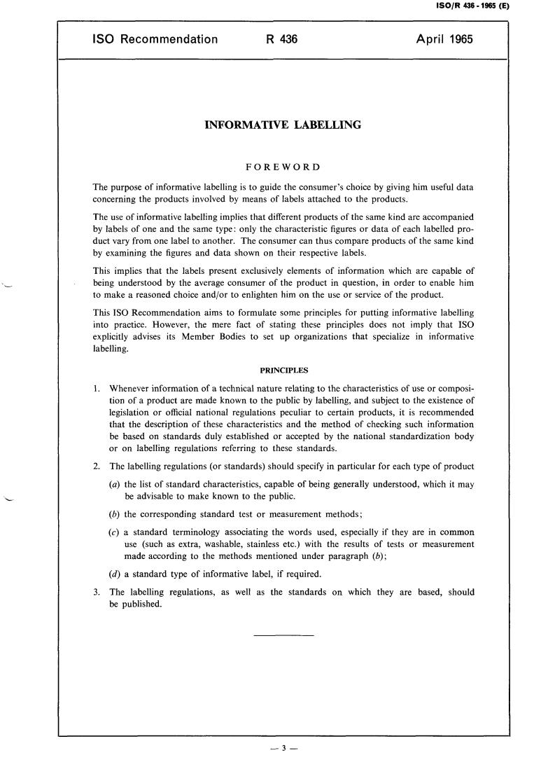 ISO/R 436:1965 - Withdrawal of ISO/R 436-1965