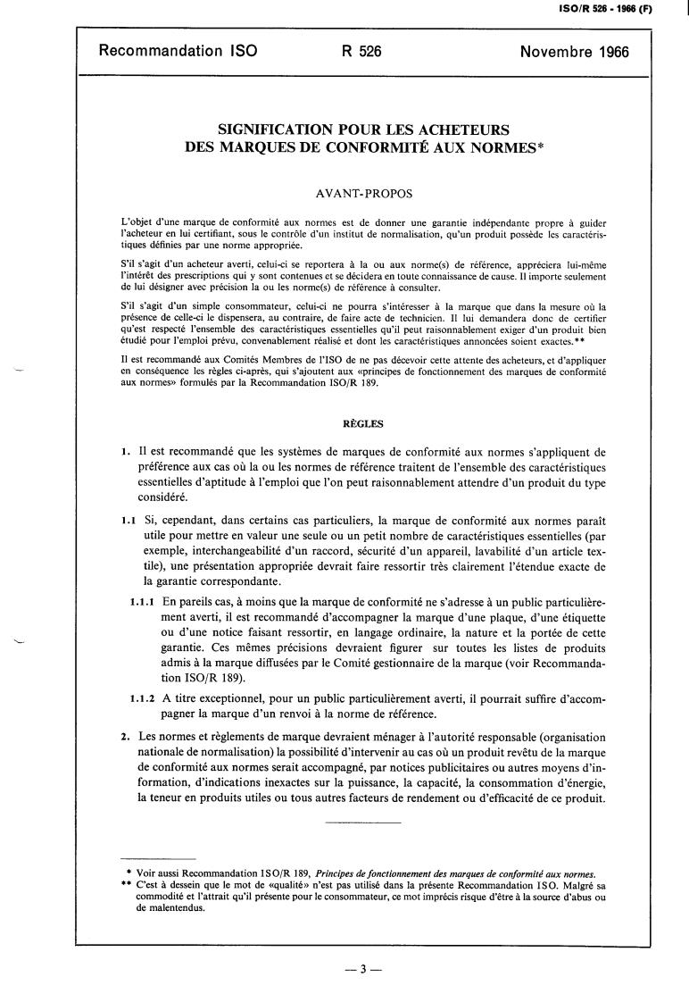 ISO/R 526:1966 - Withdrawal of ISO/R 526-1966