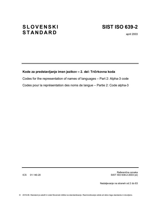 ISO 639 2 1998 Codes For The Representation Of Names Of Languages ISO 639 2 1998 Codes For The Representation Of Names Of Languages