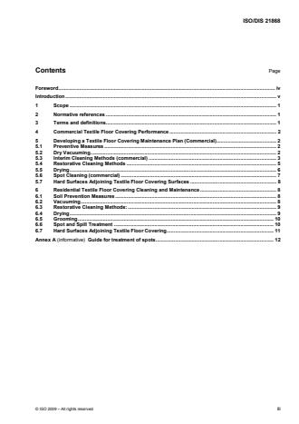 ISO/DIS 21868 - Textile floor coverings -- Guidance on maintenance and cleaning