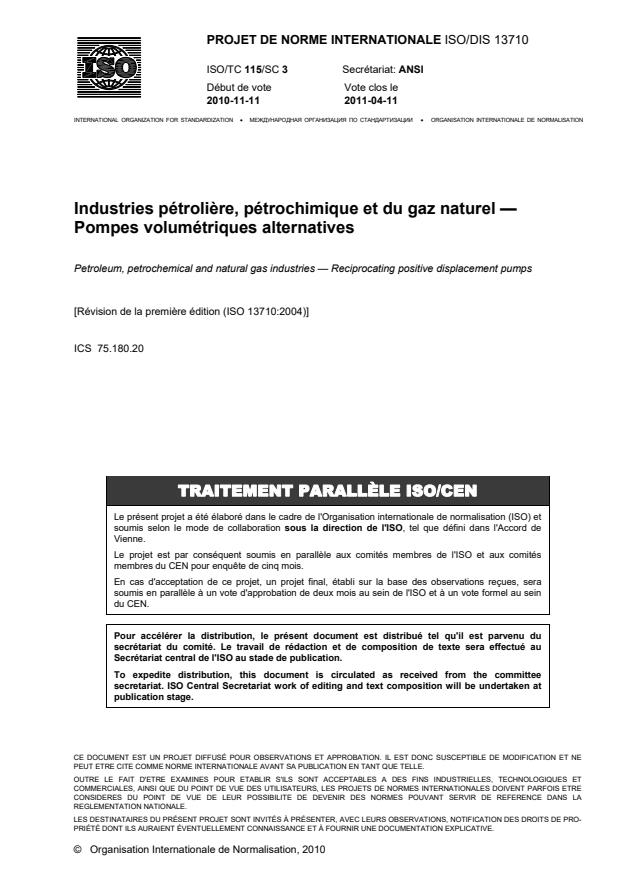 ISO/DIS 13710 - Petroleum, petrochemical and natural gas industries ...