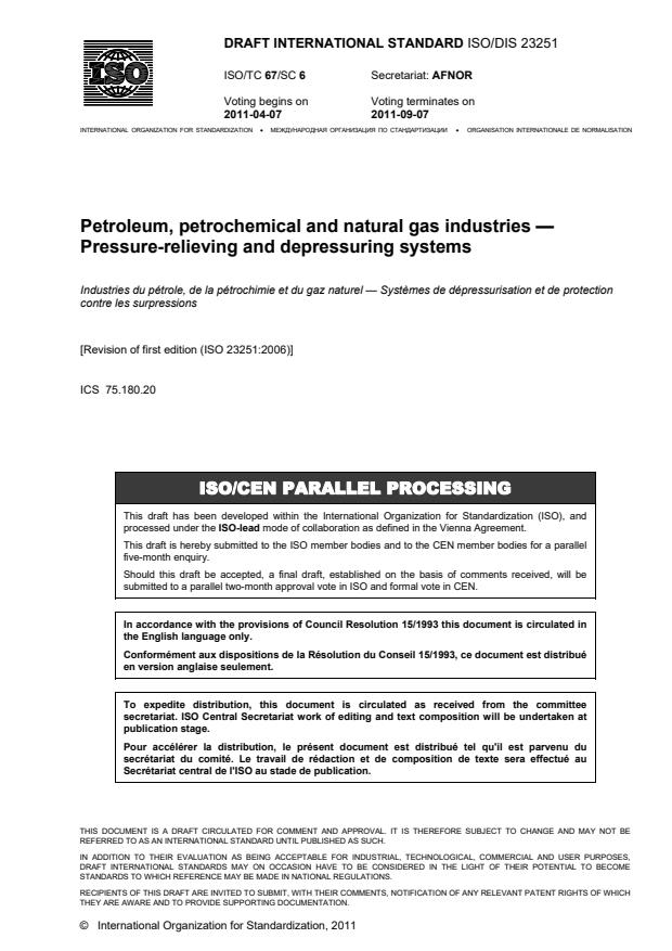 ISO/DIS 23251 - Petroleum, petrochemical and natural gas industries ...
