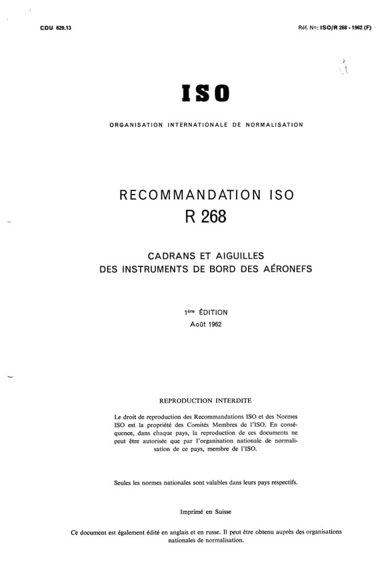 ISO/R 268:1962 - Title missing - Legacy paper document