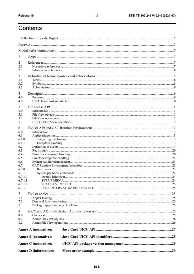 ETSI TS 102 241 V10.0.0 (2021-07) - Smart Cards; UICC Application Programming Interface (UICC API)