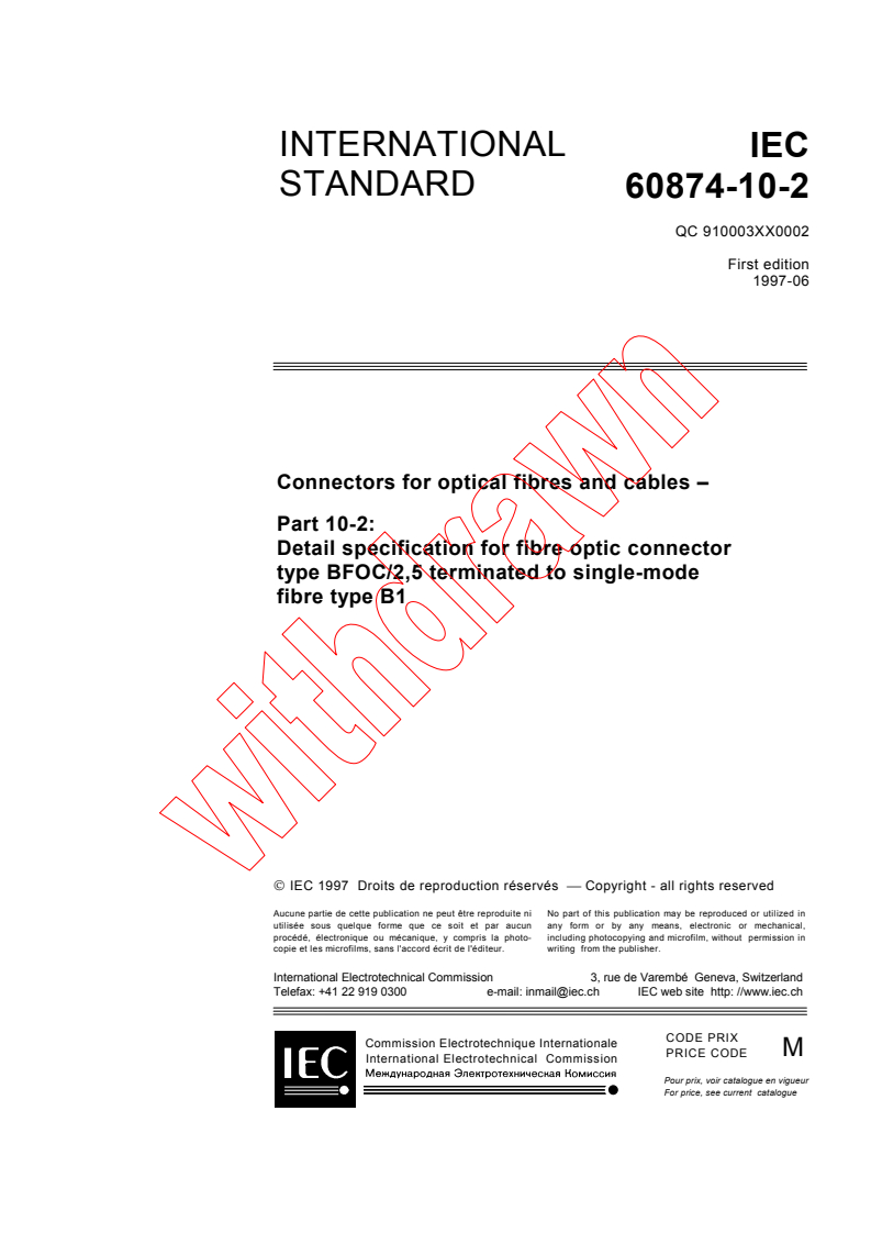 IEC 60874-10-2:1997 - Connectors for optical fibres and cables - Part ...