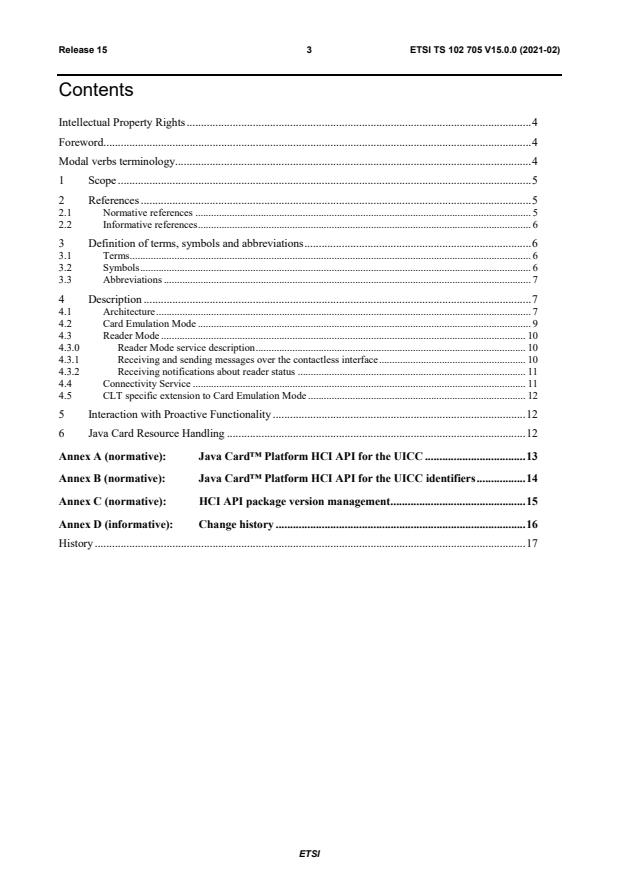 ETSI TS 102 705 V15.0.0 (2021-02) - Smart Cards; UICC Application Programming Interface for Java