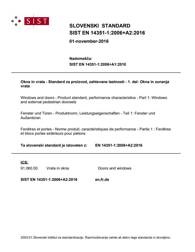 EN 14351 1 2006 A2 2016 Windows And Doors Performance Standard EN 14351 1 2006 A2 2016 Windows And Doors Performance Standard