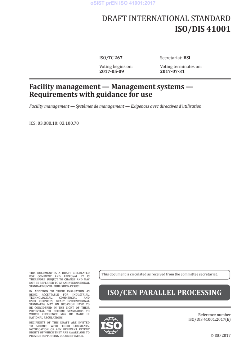 EN ISO 41001:2018 - Facility management - Management systems ...