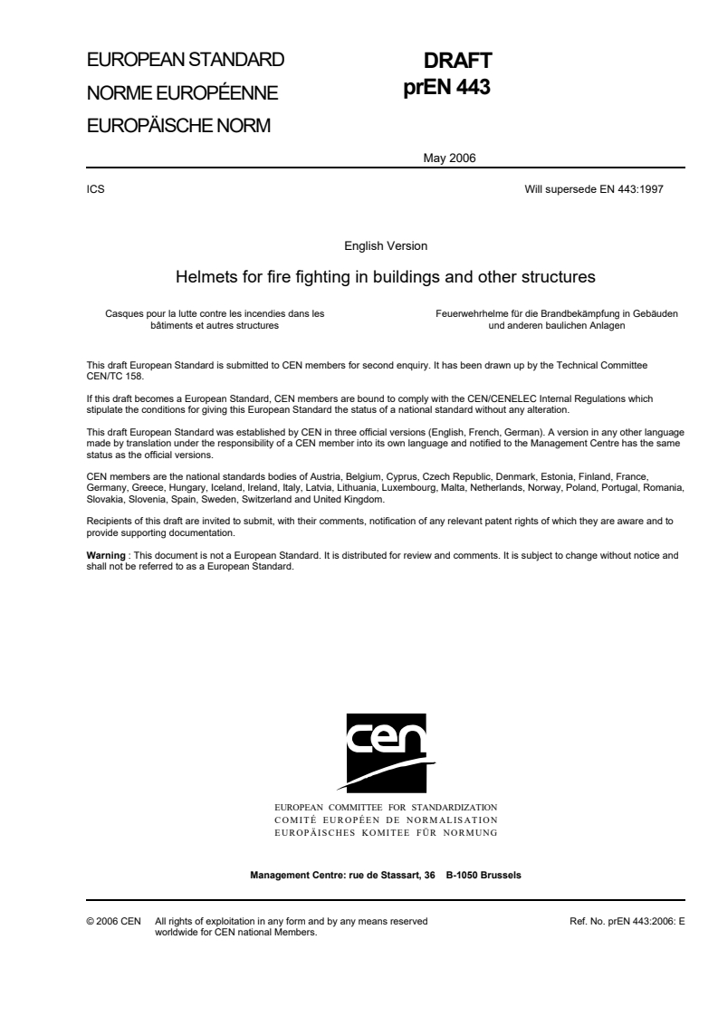 EN 443:2008 - Helmets for fire fighting in buildings and other structures