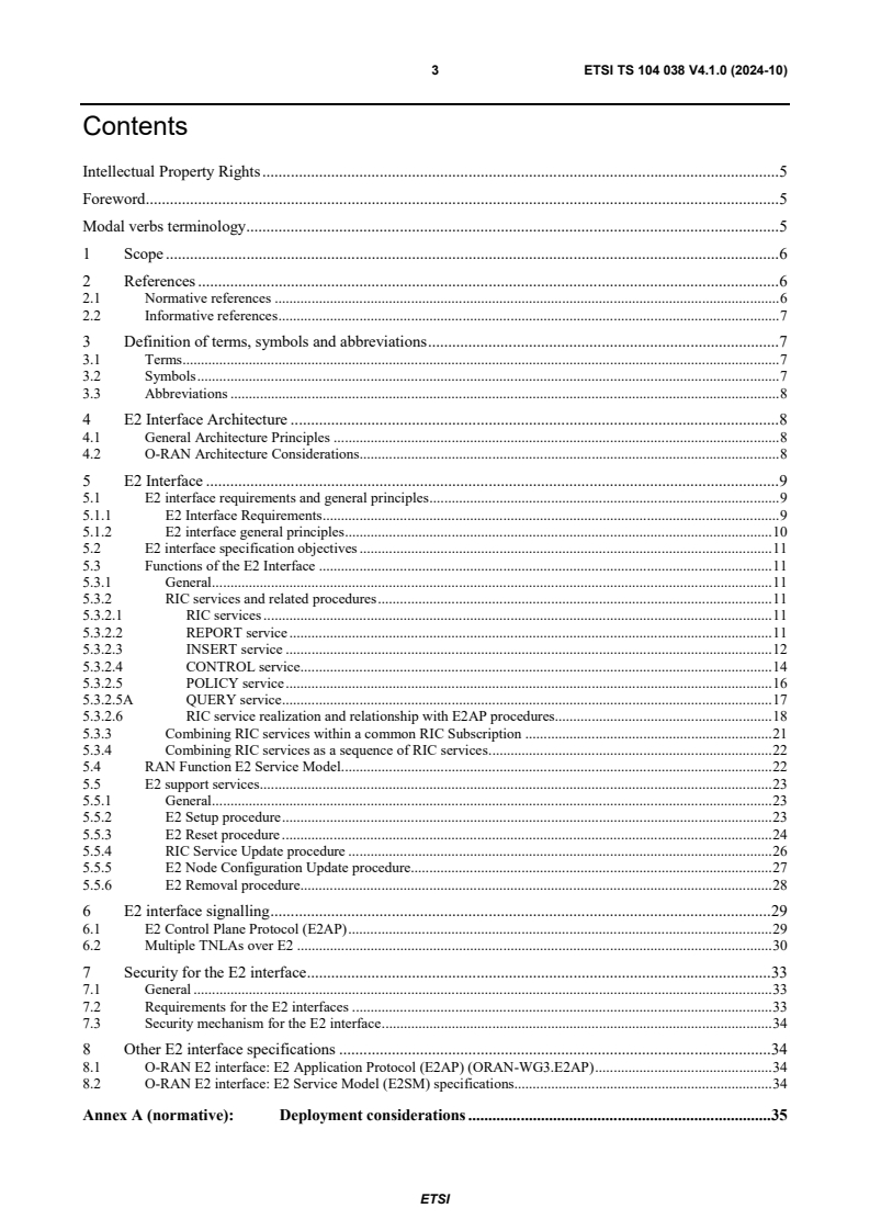 ETSI TS 104 038 V4.1.0 (2024-10) - Publicly Available Specification (PAS); E2 interface: General