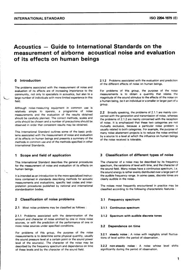 ISO 2204:1979 - Acoustics — Guide to International Standards on the ...