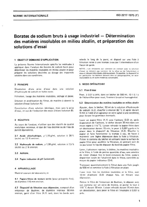 ISO 2217:1975 - Crude sodium borates for industrial use — Determination ...