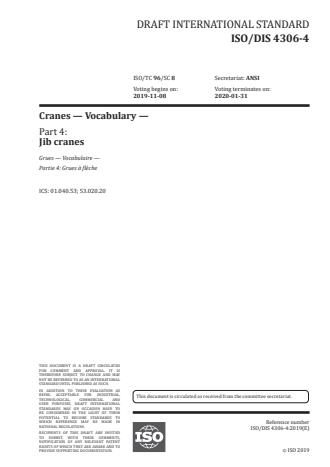 ISO/FDIS 4306-4 - Cranes -- Vocabulary