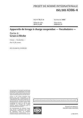 ISO/FDIS 4306-4 - Cranes -- Vocabulary