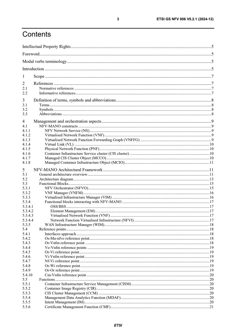 ETSI GS NFV 006 V5.2.1 (2024-12) - Network Functions Virtualisation (NFV) Release 5; Management and