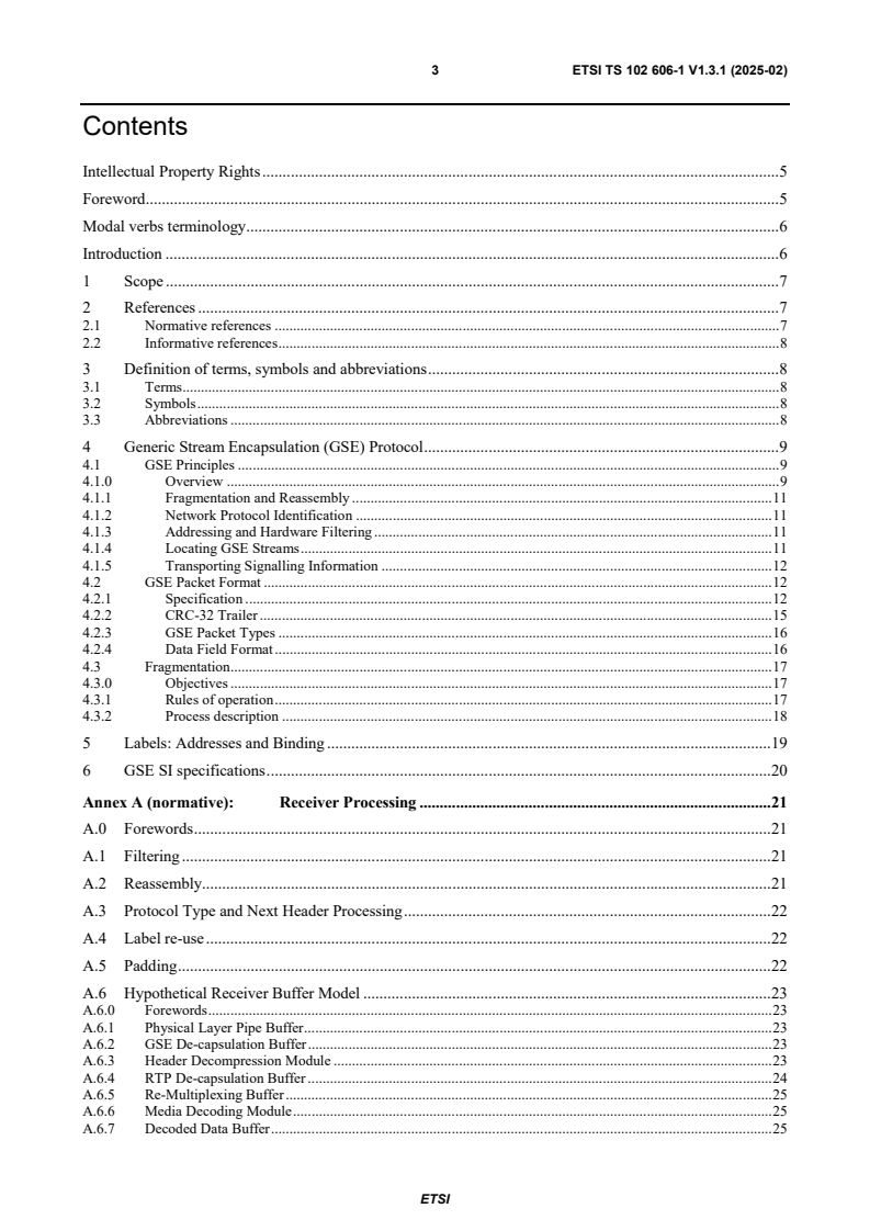 ETSI TS 102 606-1 V1.3.1 (2025-02) - Digital Video Broadcasting (DVB); Generic Stream Encapsulation