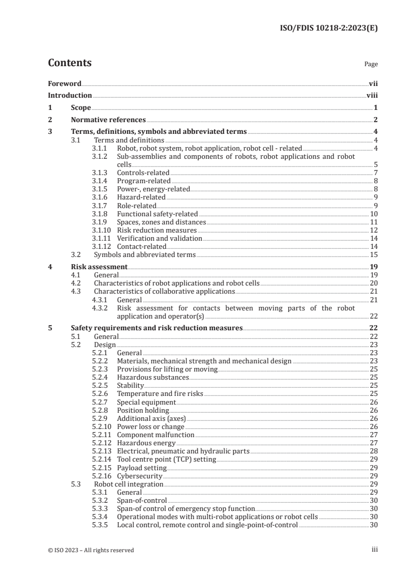 ISO/FDIS 10218-2 - Robotics — Safety requirements — Part 2: Industrial robot applications and robot